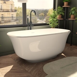 DreamLine BT41X3159C Elegance 59" Free Standing Acrylic Soaking Tub - Bed Bath & Beyond - 42338885
